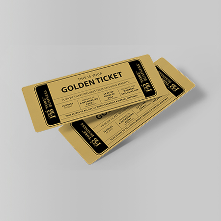 Commande en ligne d'impression de ticket d'or façon golden ticket willy ...